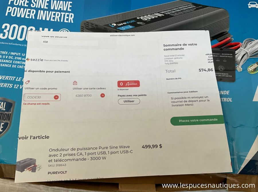 Onduler a Onde SiNUSOIDALE Pure 3000 W total protect Totale , 380.00 $ CA